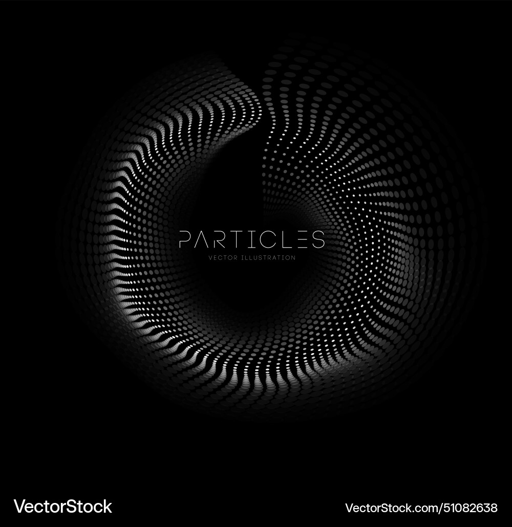 Abstract black particle wave Royalty Free Vector Image
