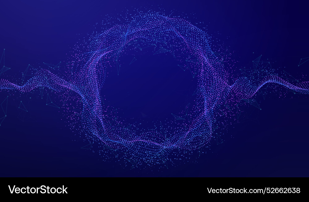 Abstract wave burst of glowing dot particles Vector Image