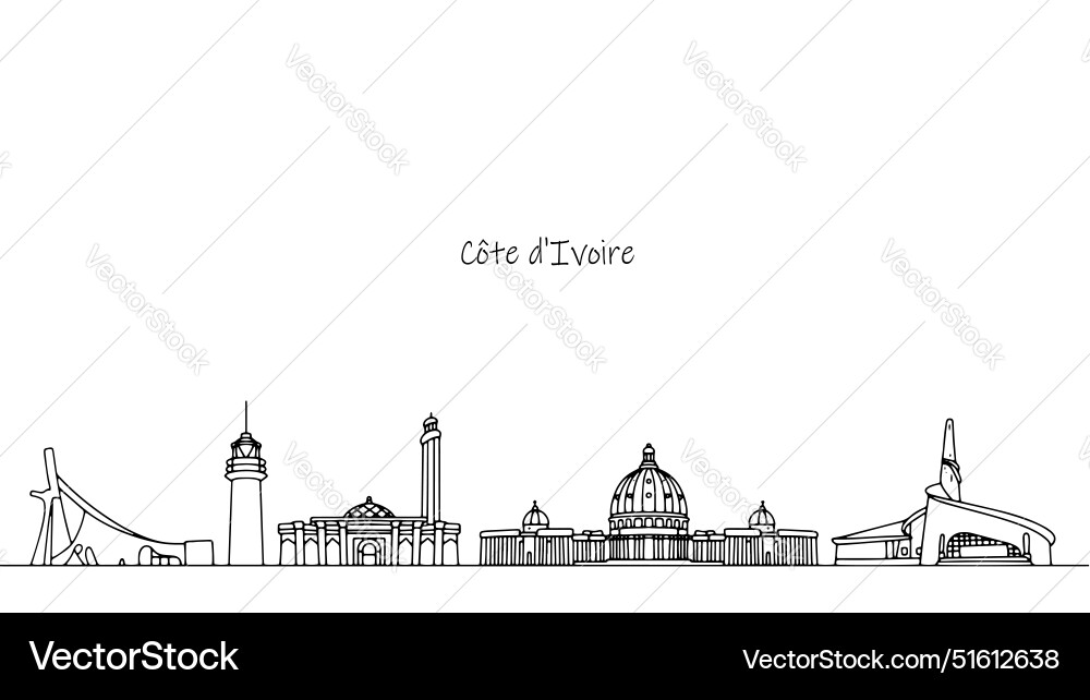 Attractions ivory coast Royalty Free Vector Image