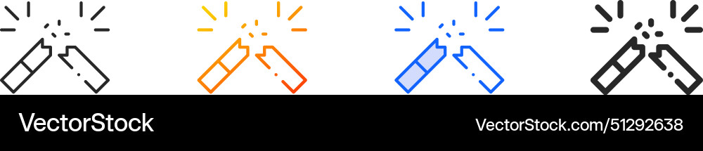 Cigarette iconthin linear gradient blue stroke Vector Image