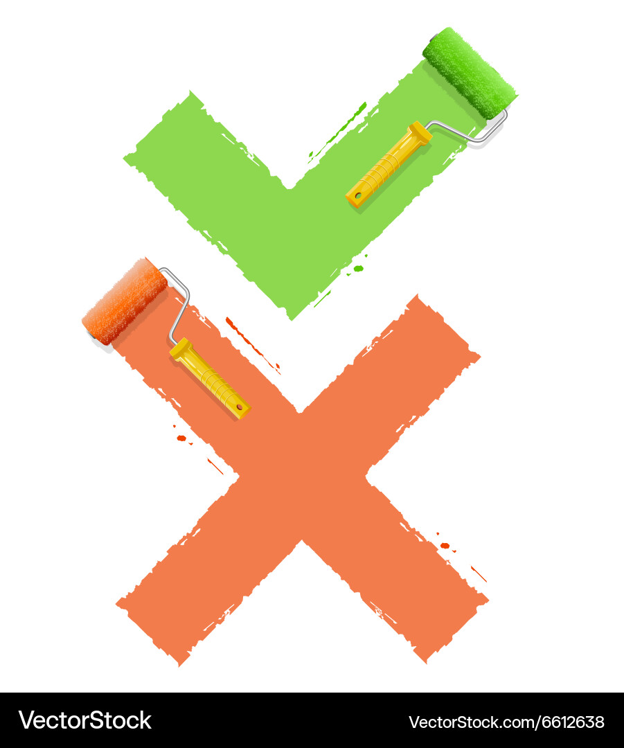 Cross check symbol yes Royalty Free Vector Image