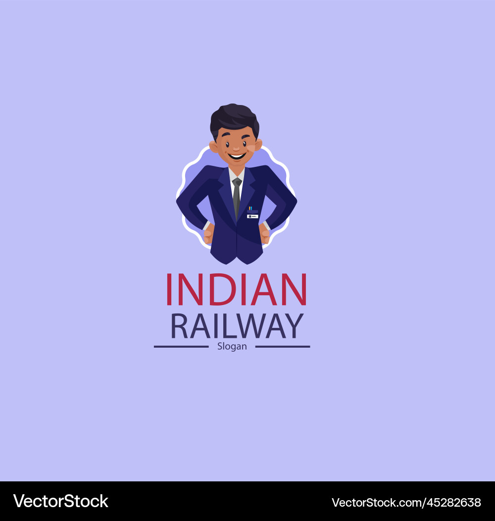 Indian railway mascot logo Royalty Free Vector Image