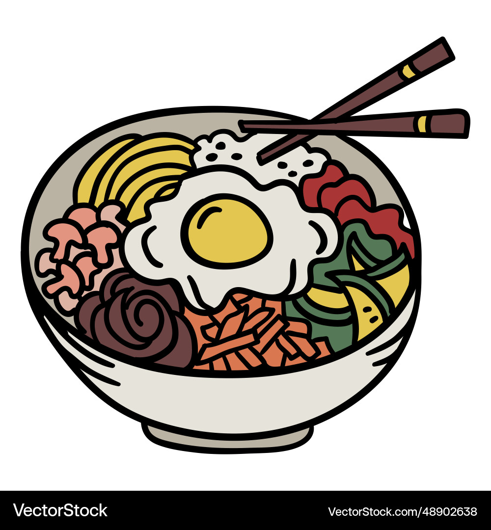 Korean bibimbap element Royalty Free Vector Image