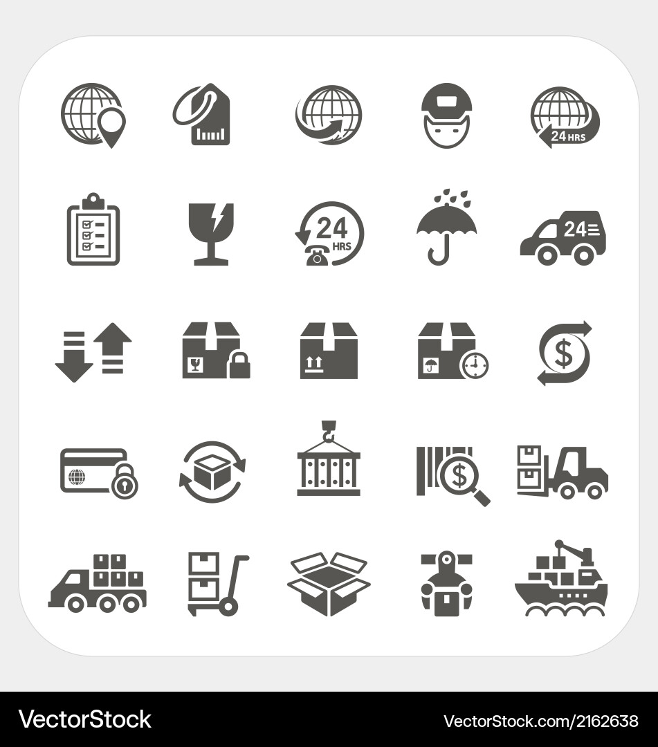 Logistics and shipping icons set Royalty Free Vector Image