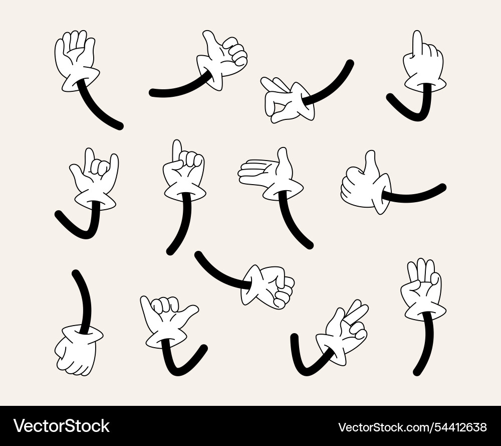 Mascot character arms hand gestures Royalty Free Vector