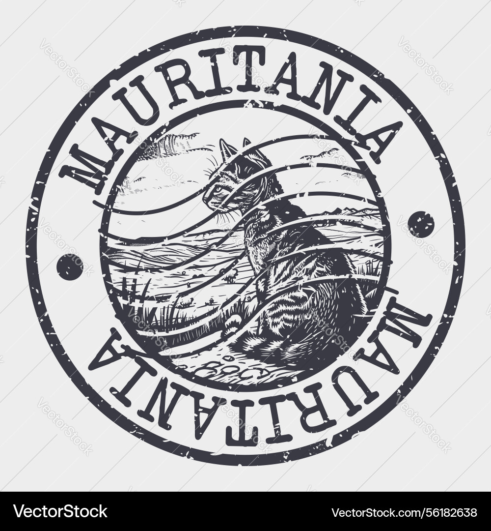 Mauritania stamp postal Royalty Free Vector Image
