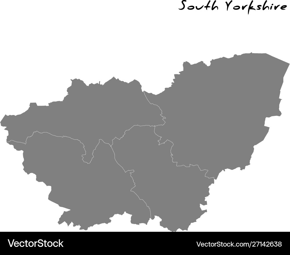 South Yorkshire County Map Royalty Free Vector Image