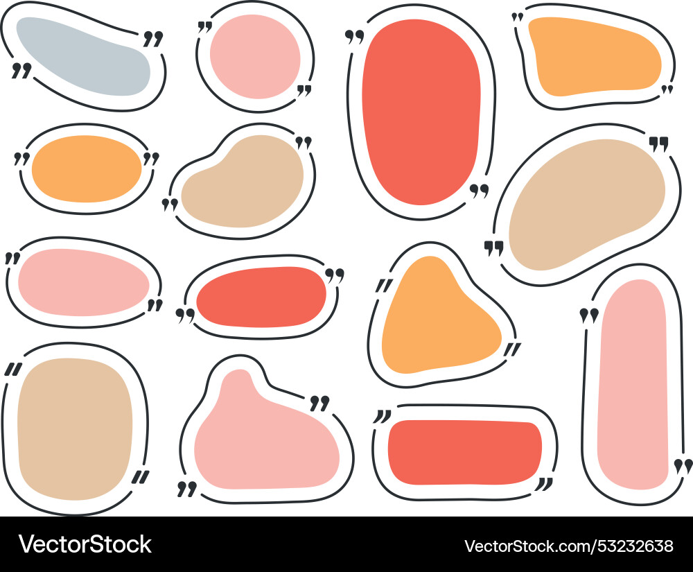 Various shapes quotes frames message speech Vector Image