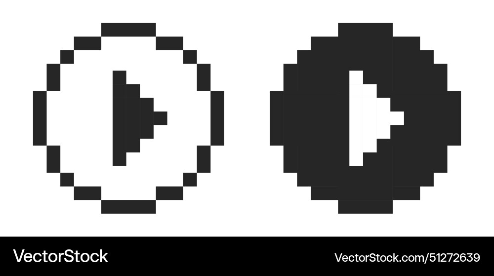 8 Bit Pixel Knopf Symbol rot Lizenzfreies Vektorbild