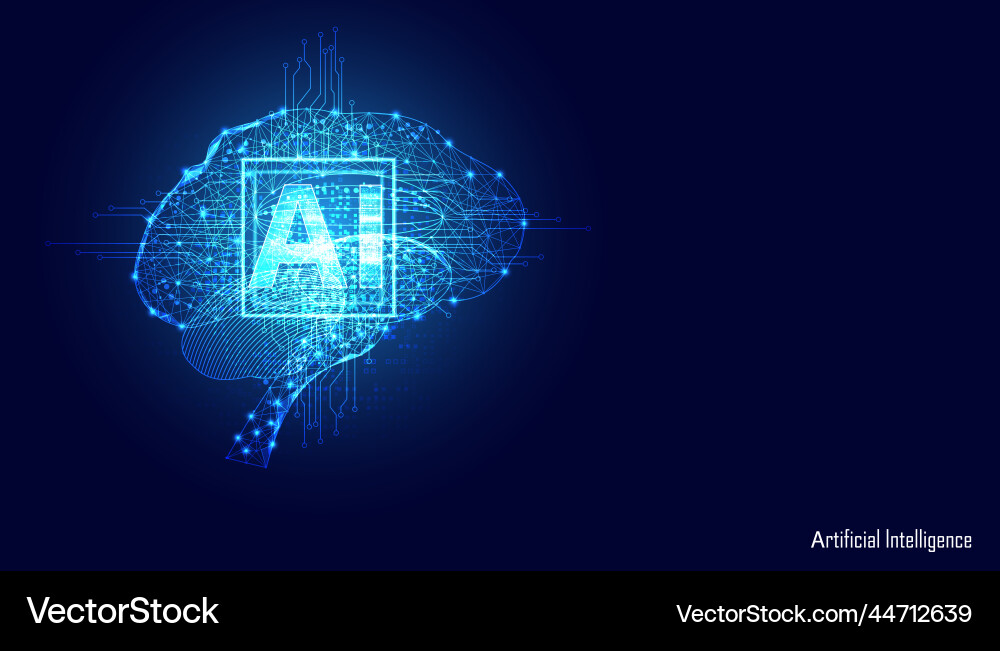AI Cybersecurity Brain Network Royalty Free Vector Image