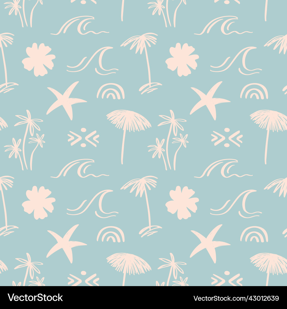 Beach simple boho seamless pattern Royalty Free Vector Image
