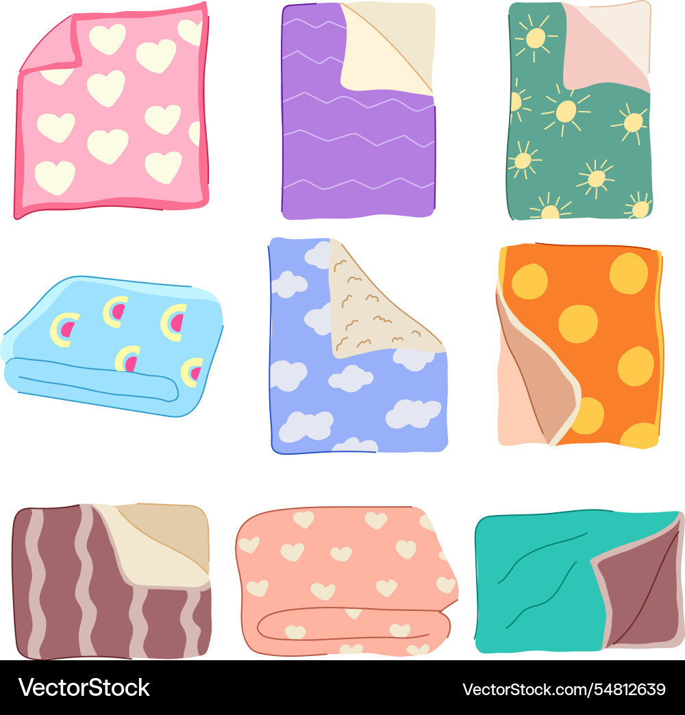 Blanket baby set cartoon Royalty Free Vector Image