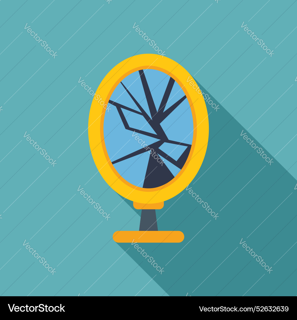 Broken mirror showing reflection being Royalty Free Vector