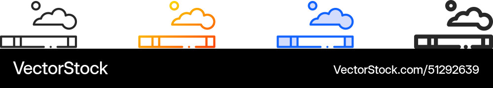 Cigarette iconthin linear gradient blue stroke Vector Image