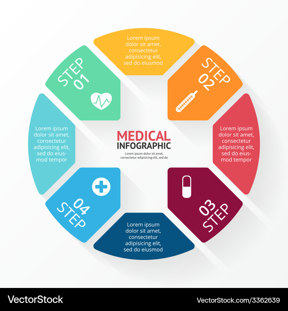 Circle plus sign infographic template for diagram Vector Image