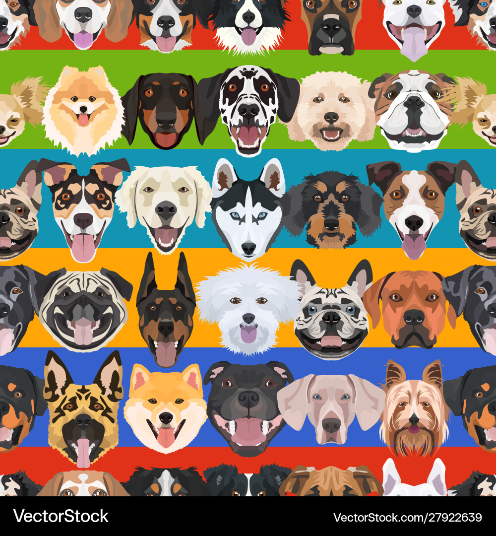 Colorful Dog Pattern Royalty Free Vector Image