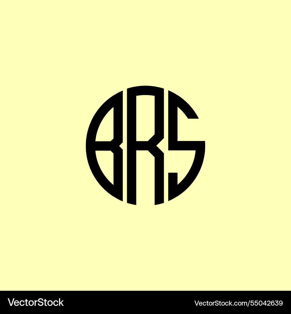 Creative rounded initial letters brs logo Vector Image