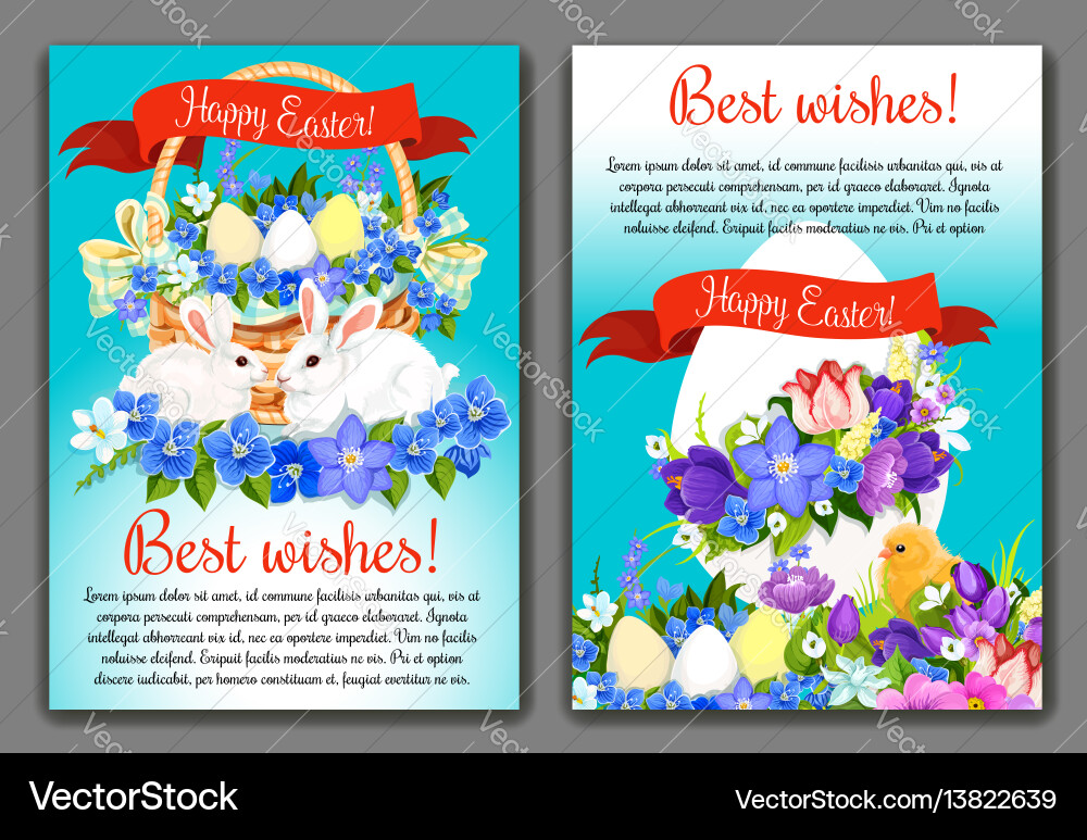 Easter greeting card and poster template design Vector Image