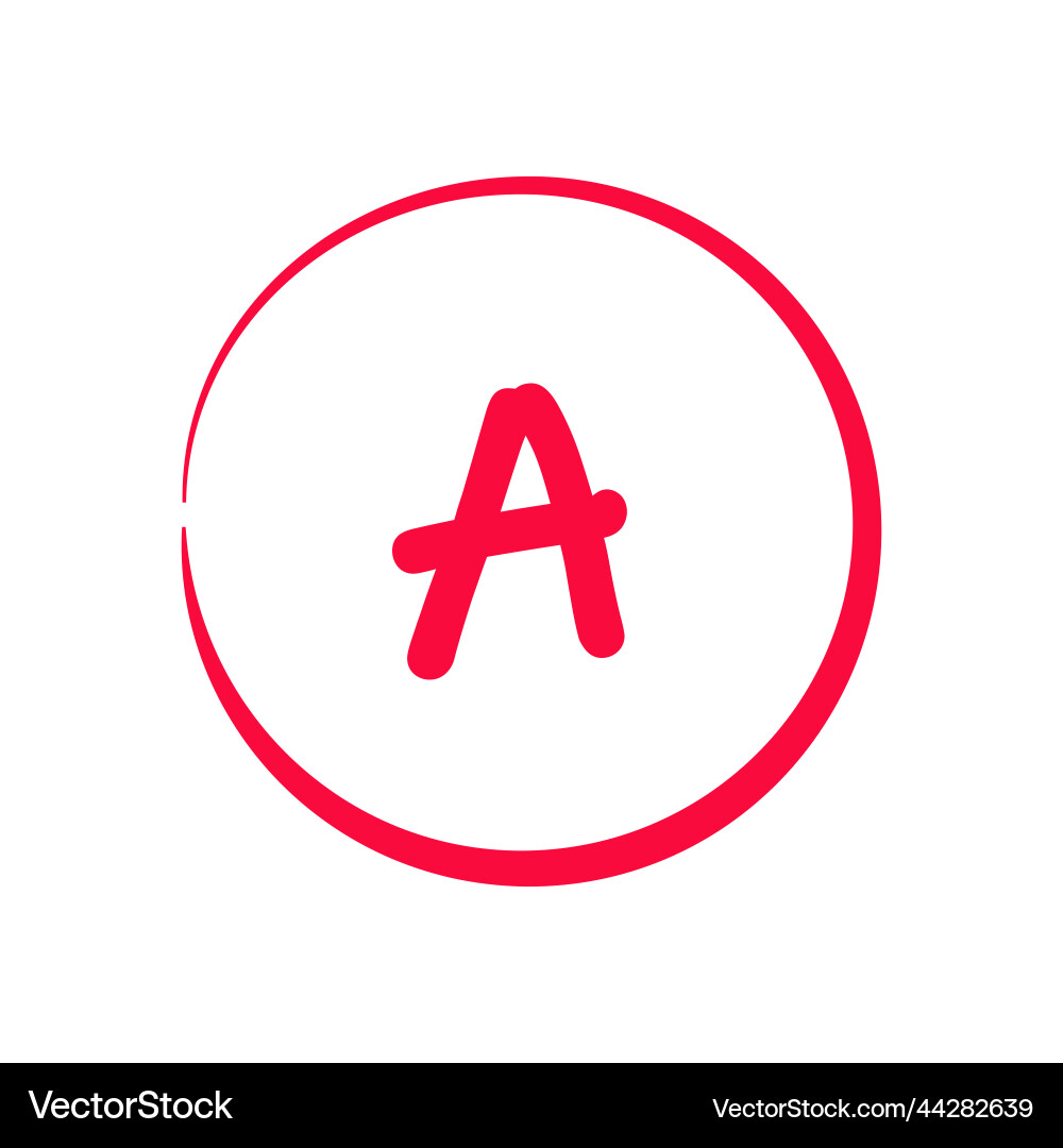 Grading system a grades for school sign exam Vector Image