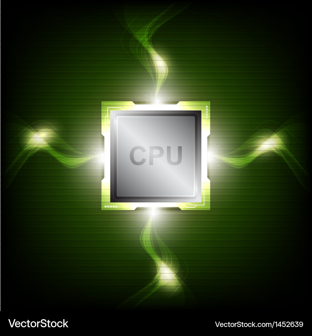 Green power processor Royalty Free Vector Image