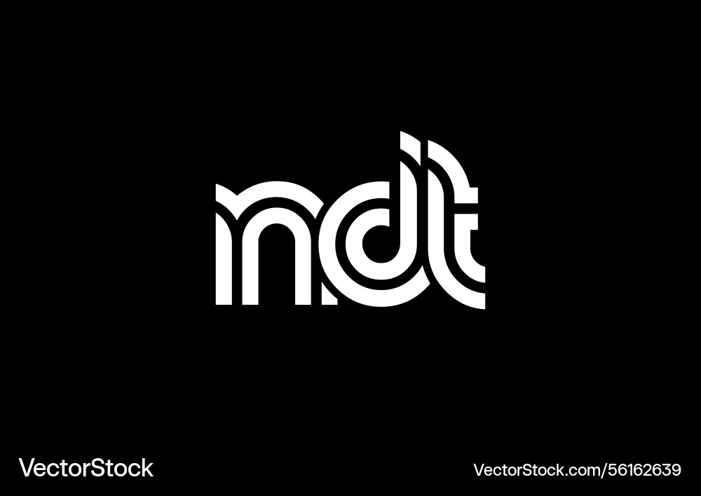 Ndt creative unique modern letter logo design Vector Image