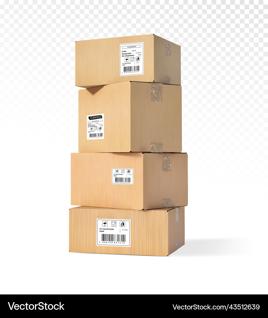 Pile of cardboard boxes Royalty Free Vector Image