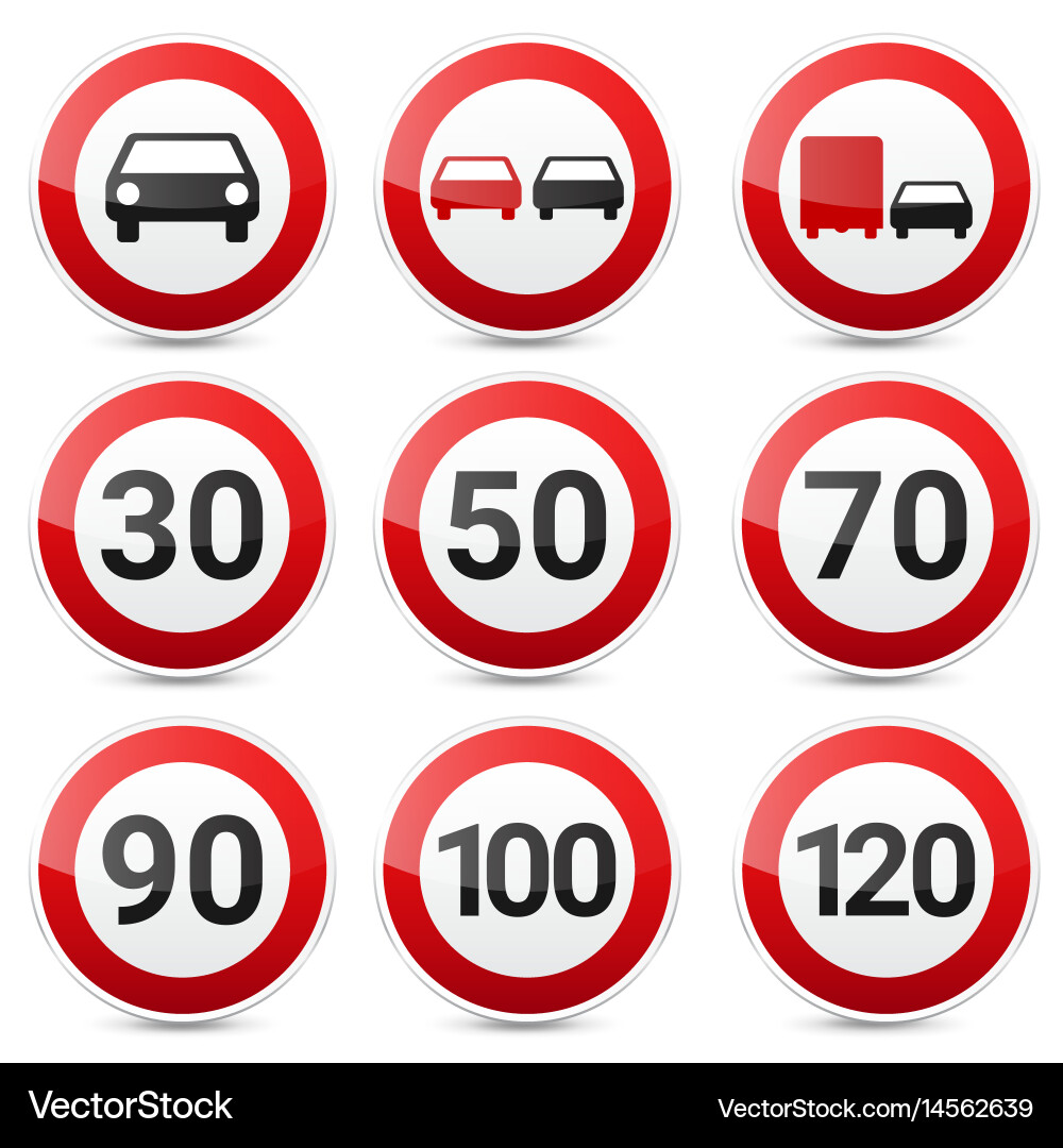 Road signs collection isolated on white background