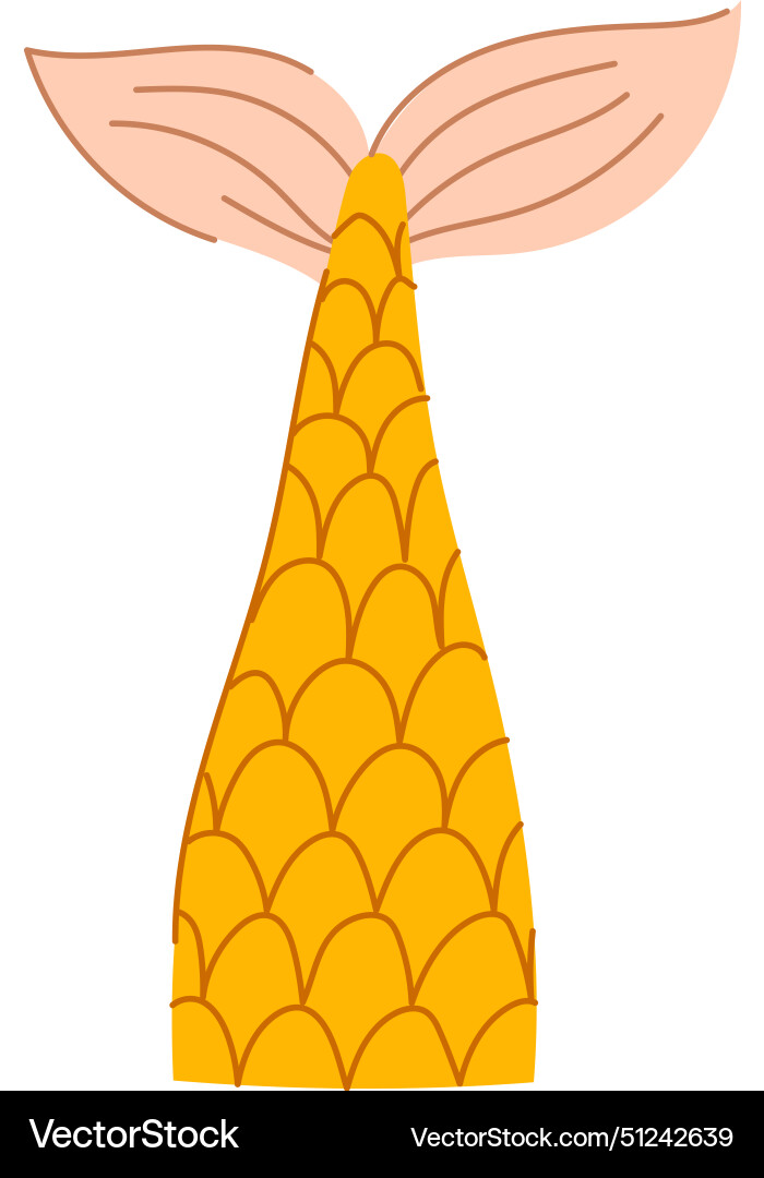 Scale mermaid tail cartoon Royalty Free Vector Image