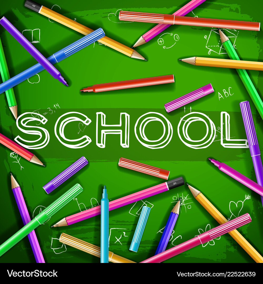 School green chalkboard Royalty Free Vector Image
