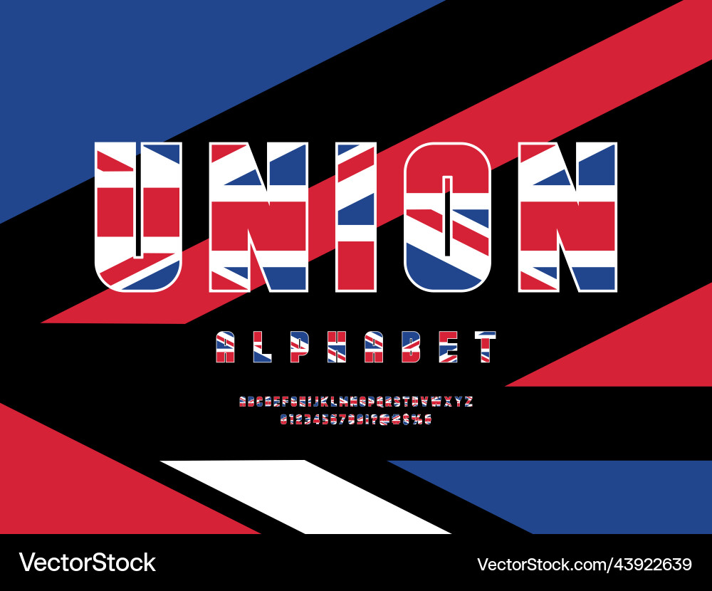 Uk flag font Royalty Free Vector Image - VectorStock