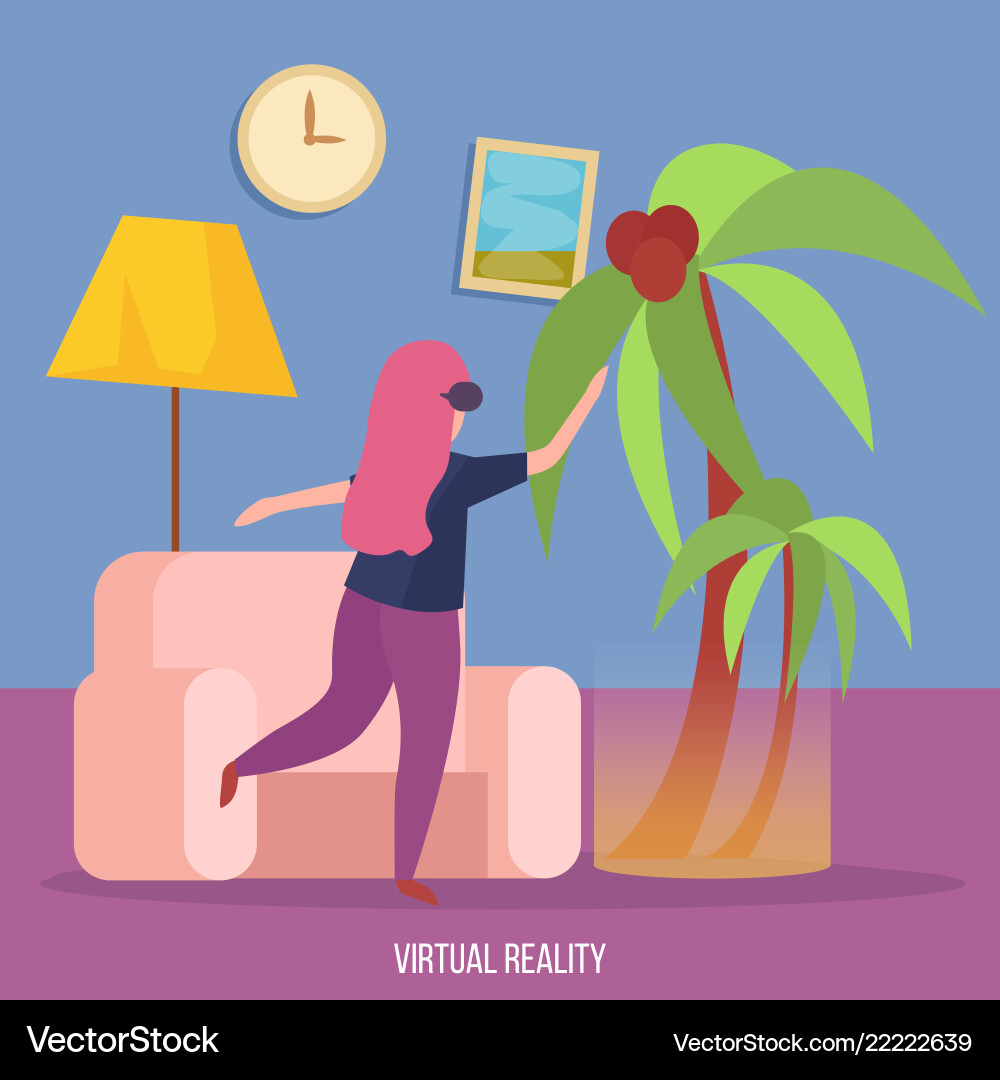 Virtual reality orthogonal background Royalty Free Vector