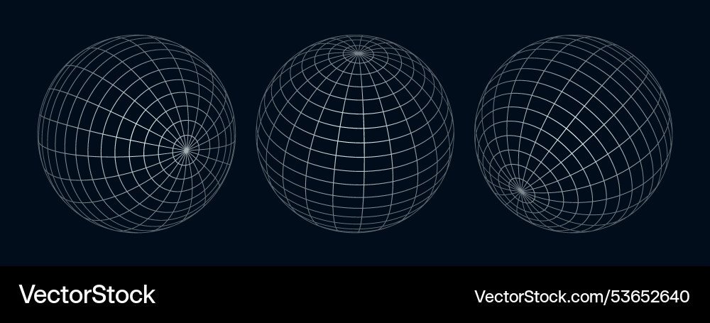 3d mesh grid sphere net wire globe or ball Vector Image