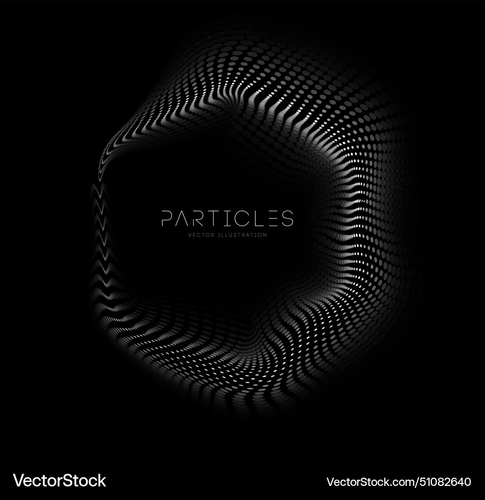 Abstract black particle wave Royalty Free Vector Image