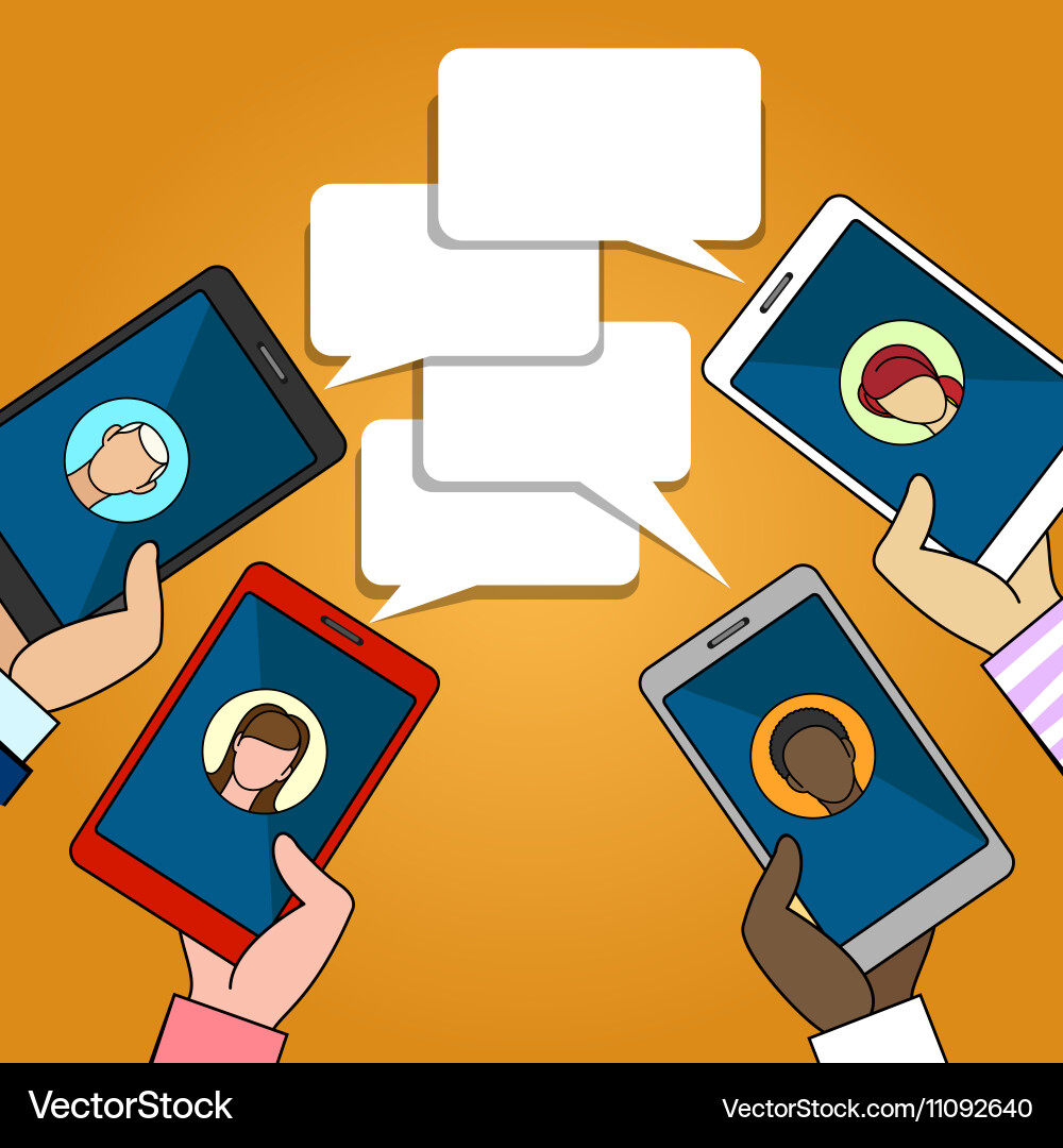 Chat connection Royalty Free Vector Image - VectorStock