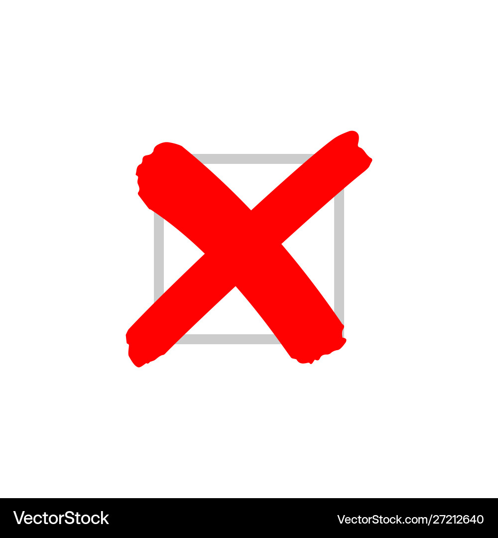 Cross sign or x mark icon no symbol Royalty Free Vector