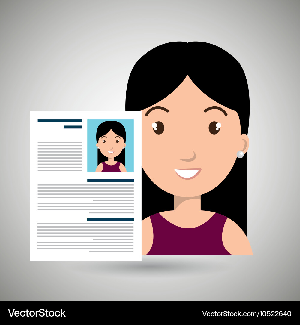 Cv resume woman icon Royalty Free Vector Image