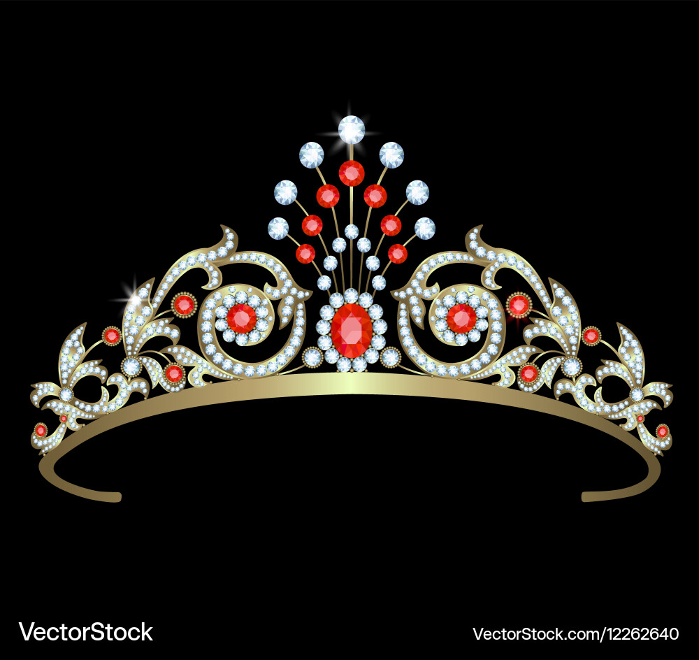 Diadem with diamonds Royalty Free Vector Image