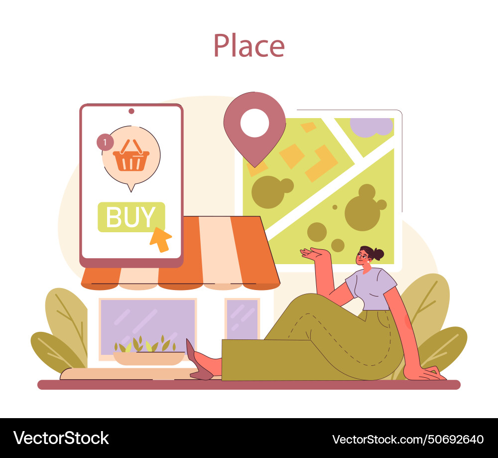Distribution channel focus maximizing product Vector Image