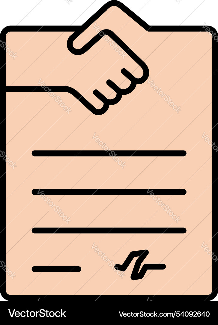 Handshake line filled icon design Royalty Free Vector Image