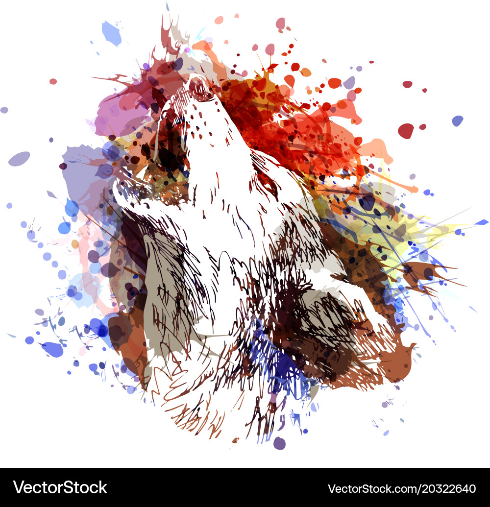 Howling Wolf Portrait Royalty Free Vector Image