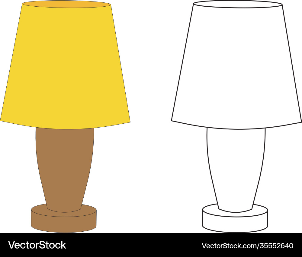 Lamp Coloring Page for Kids Royalty Free Vector Image