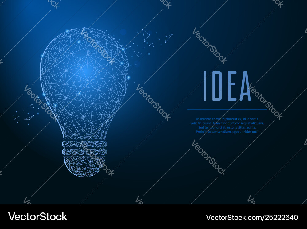 Light bulb made points and lines polygonal Vector Image