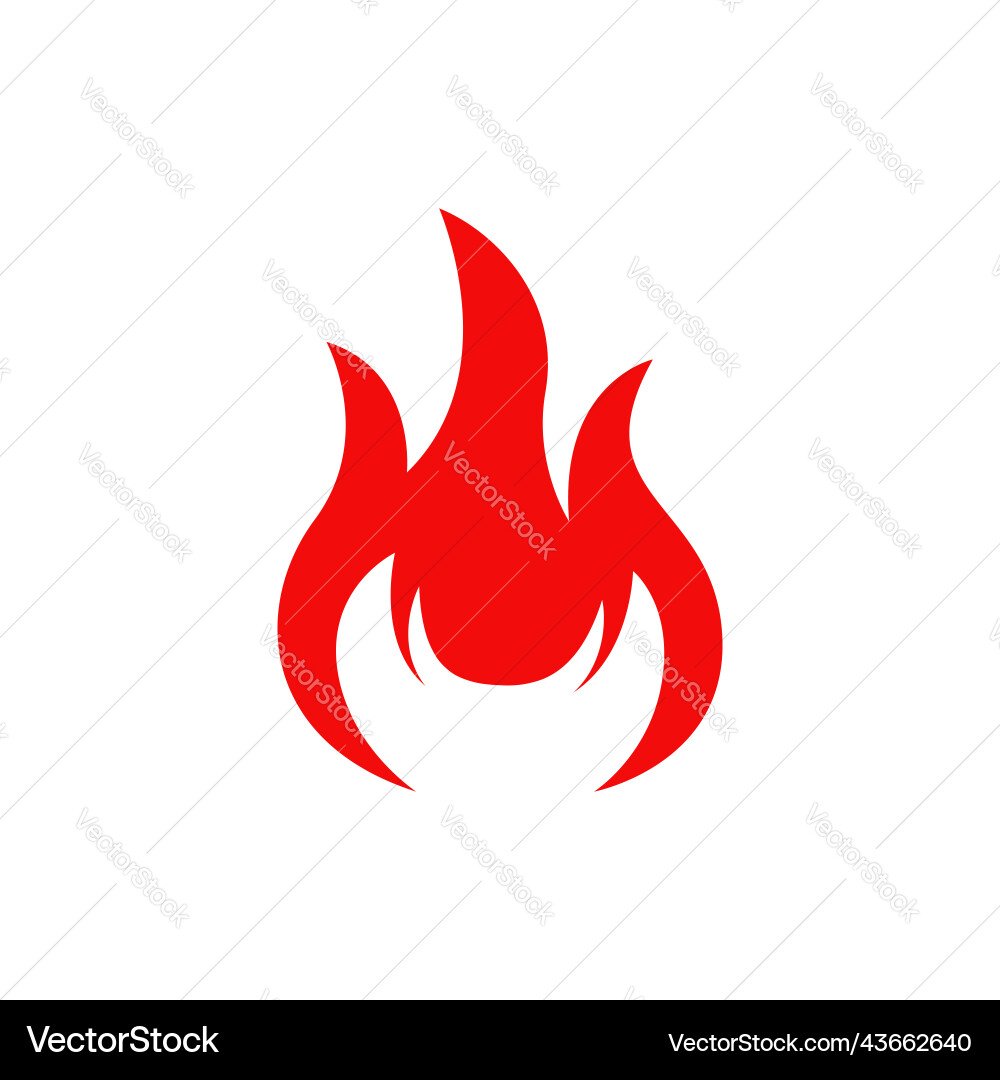 Red fire isolated icon cartoon campfire Royalty Free Vector