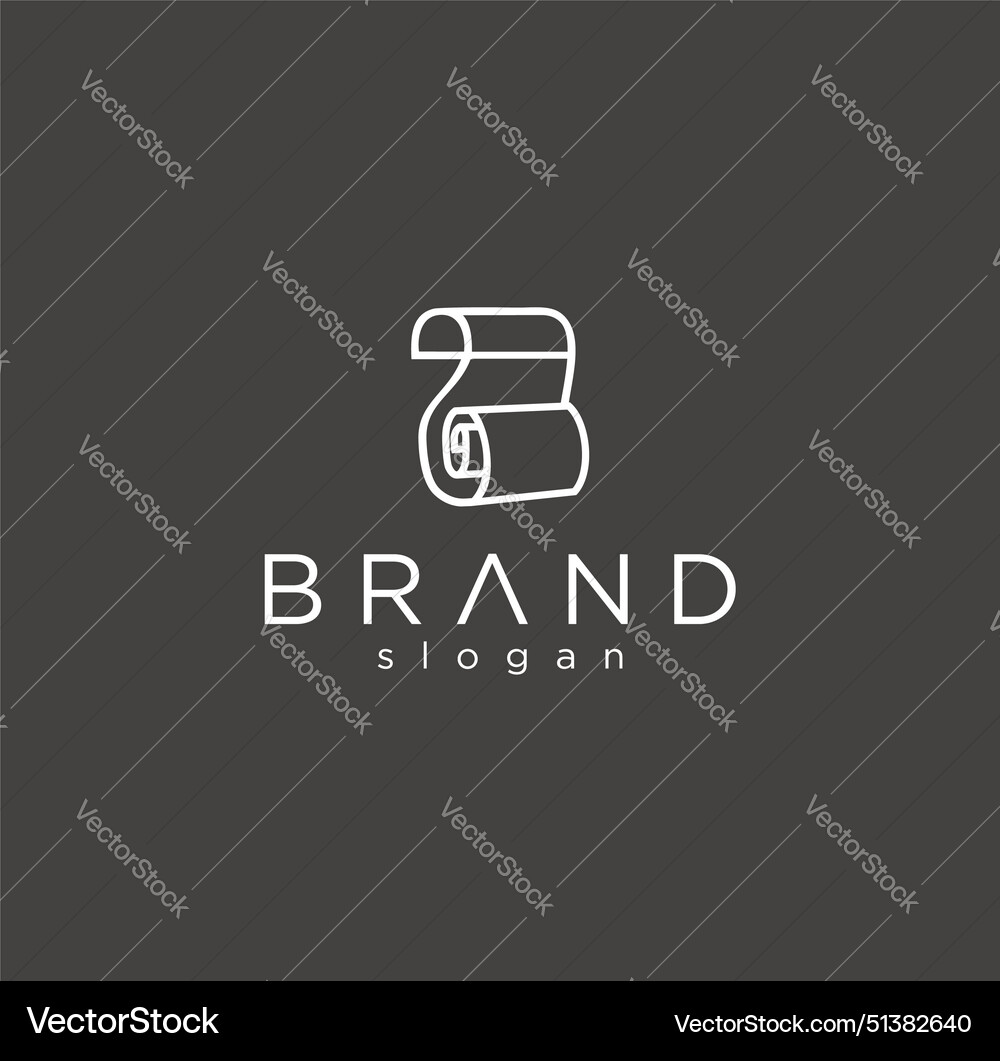 Simple letter s roll paper logo design line art Vector Image