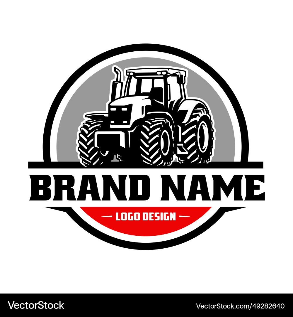 Tractor farm equipment logo Royalty Free Vector Image