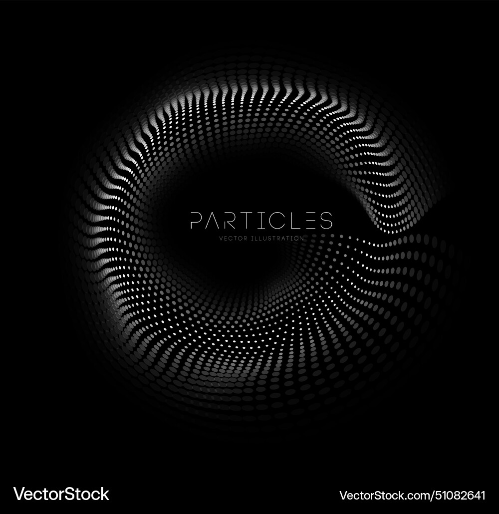 Abstract black particle wave Royalty Free Vector Image