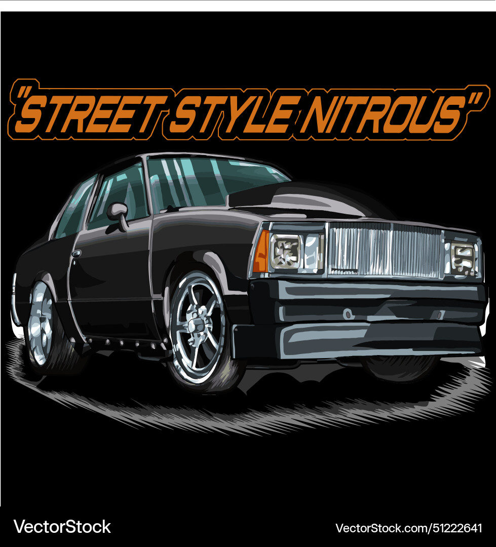 Black drag racing car with grey strip Royalty Free Vector