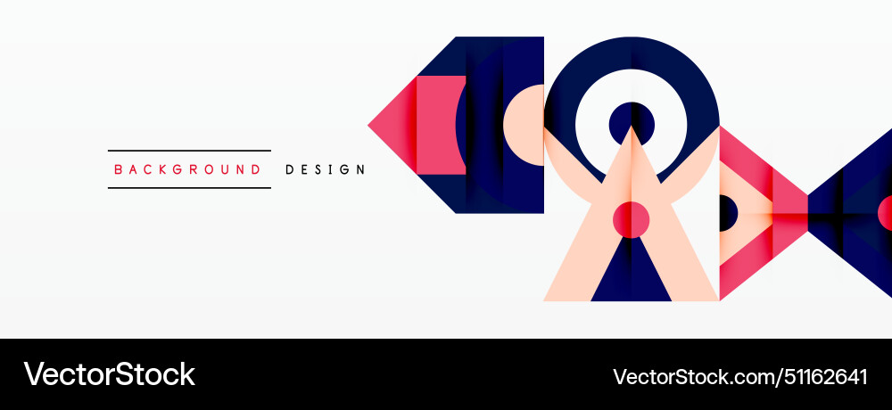 Colorful geometric art with hand gesture pointing Vector Image