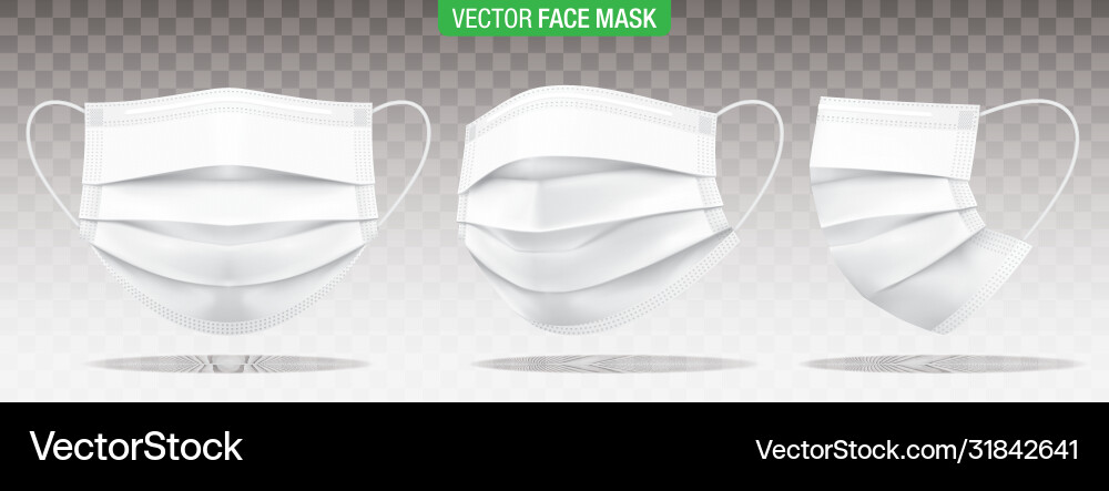 Face masks isolated on a transparent background Vector Image
