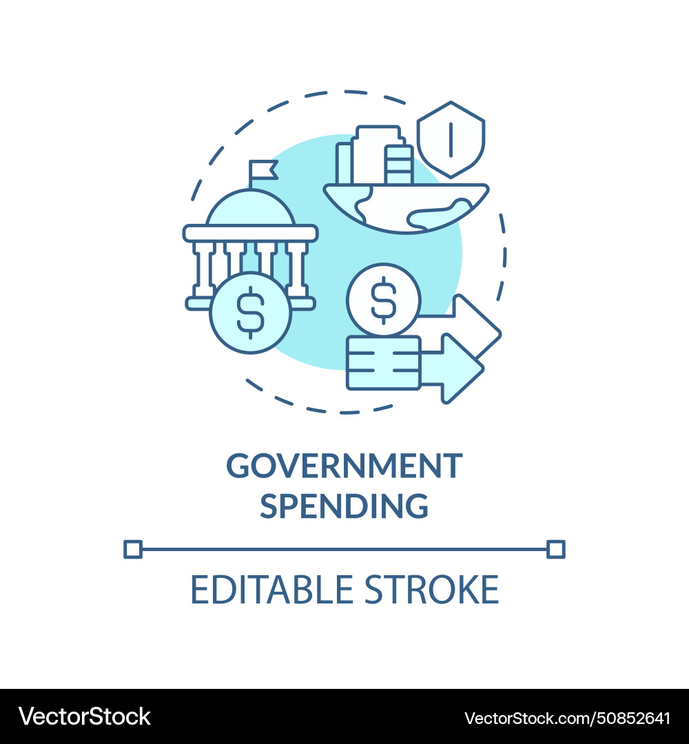 Government spending soft blue concept icon Vector Image